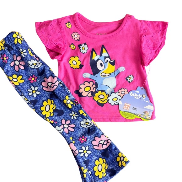 Bluey | Matching Sets | Bluey Girls 8m Pink Bluey Character Flower ...